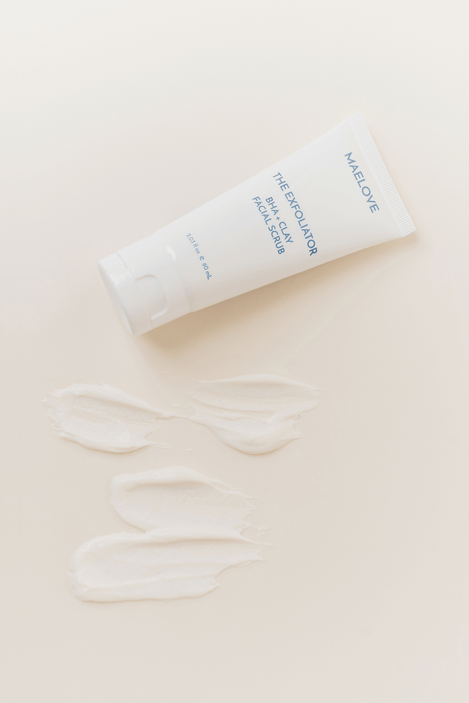The Exfoliator Gentle BHA + Clay Facial Scrub & Maelove Skincare