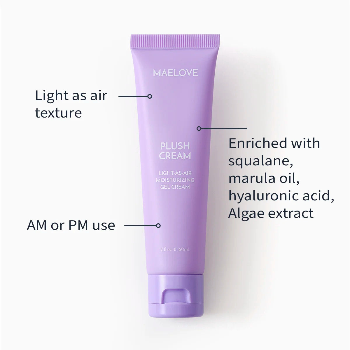 Plush Cream, Lightweight Moisturizer for Oily Skin & Maelove Skincare