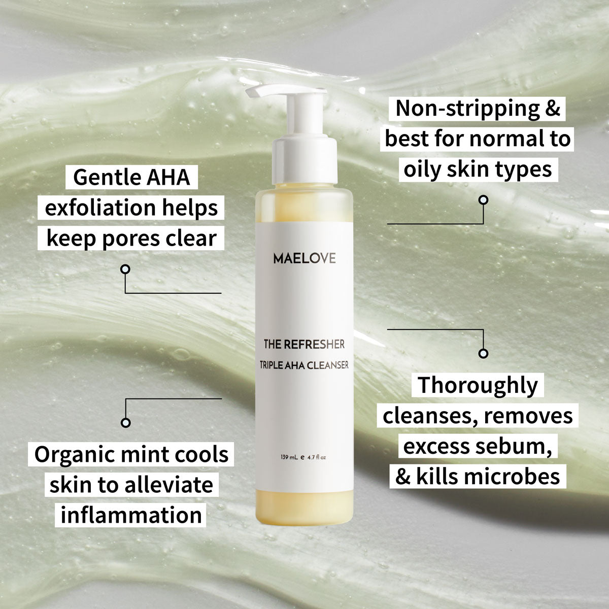 Refresher Cleanser, Foaming Face Wash Cleanser with Triple AHAs ...