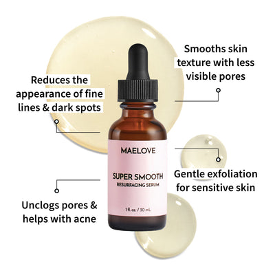 Hybrid AHA and BHA Resurfacing Serum - Super Smooth & Maelove Skincare